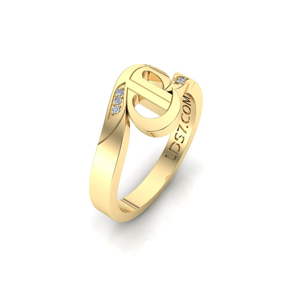 CTR Swirl Ring, Diamond-set, 14K #643 | Celestial Ringdom