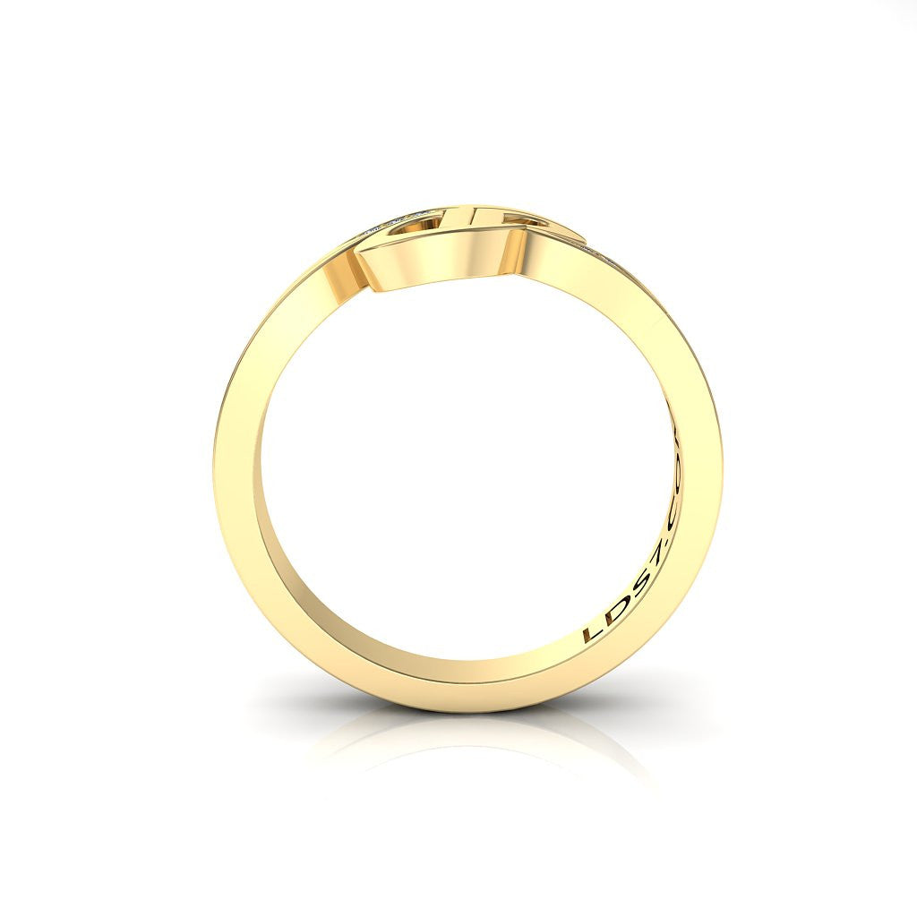 CTR Swirl Ring, Diamond-set, 14K #643 | Celestial Ringdom